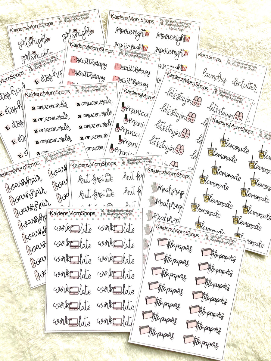 Hand lettered Stickers – KaidensMomShops