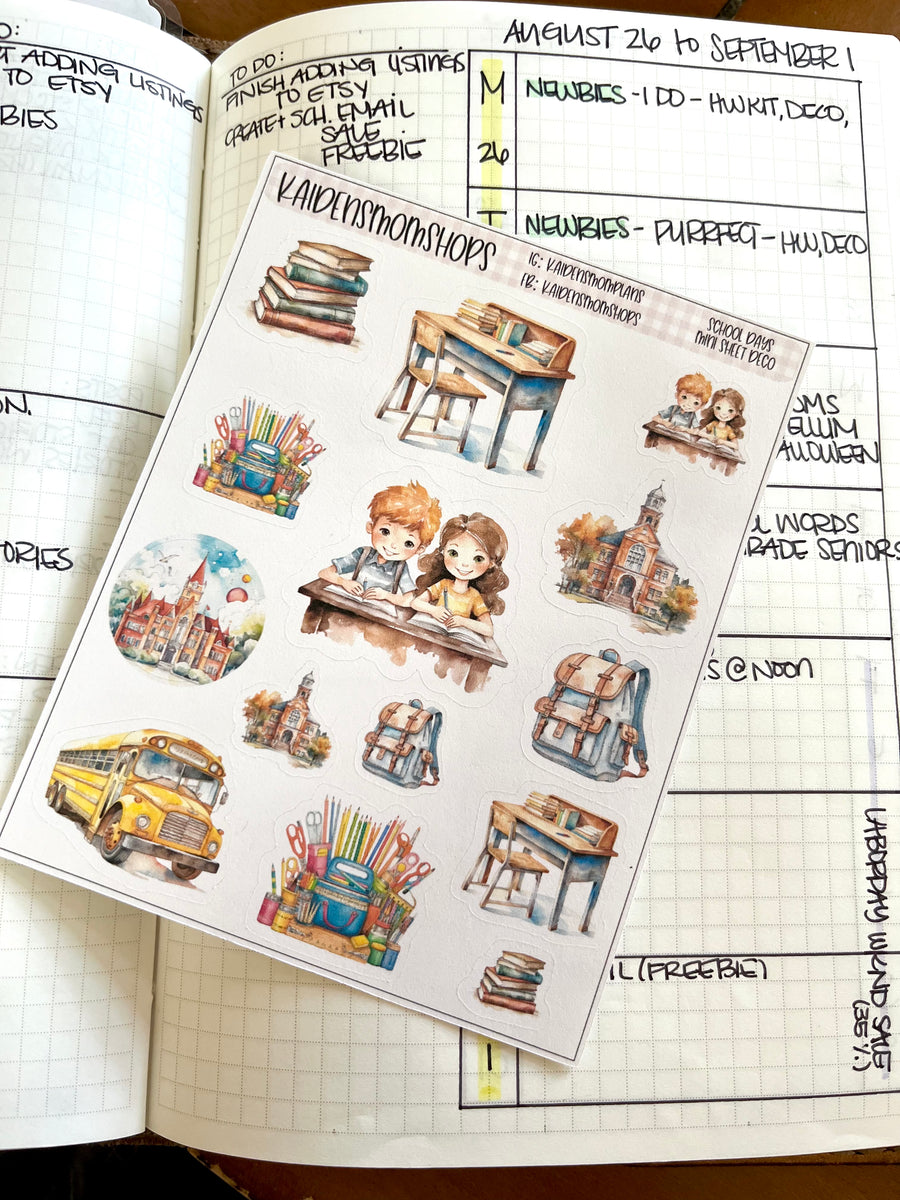School Days Mini Sheet Deco – KaidensMomShops